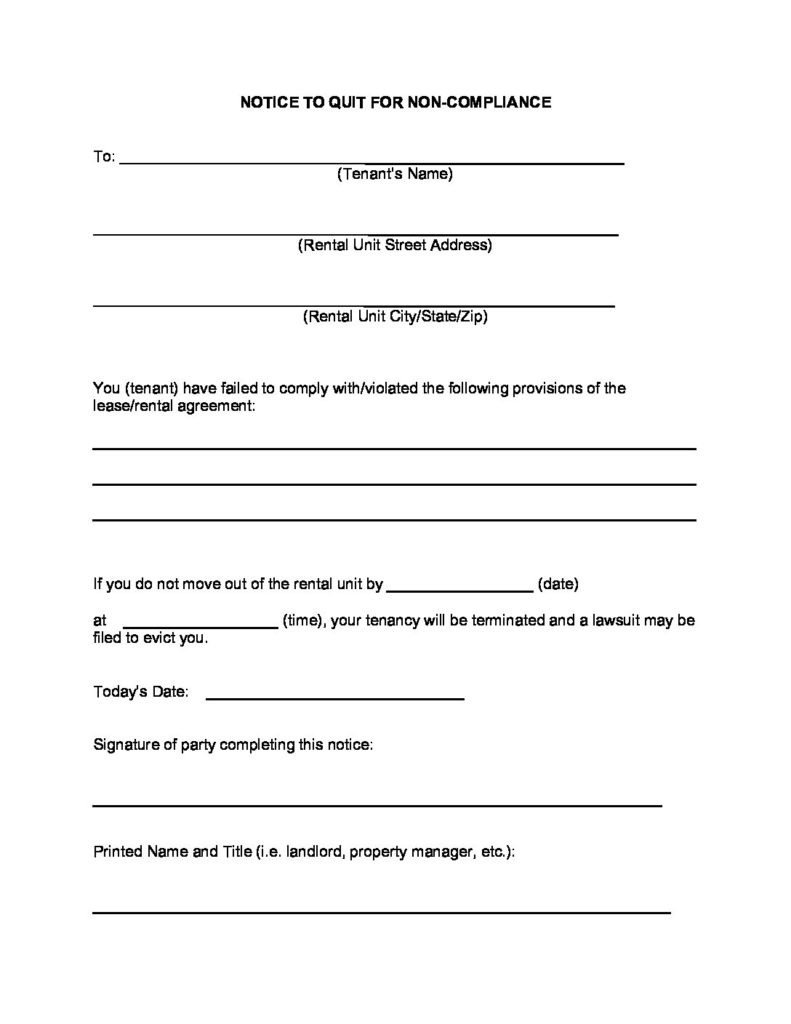 FREE Georgia Eviction Notice Form 2021 Notice To Vacate PDF