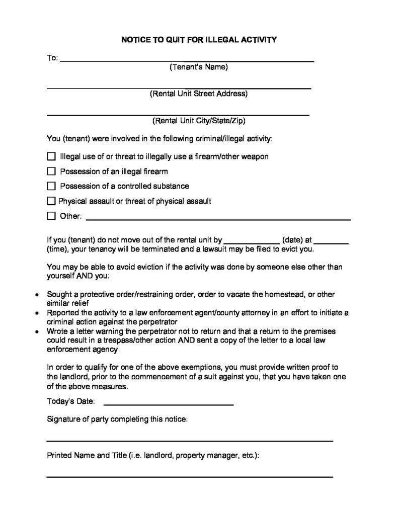 FREE Iowa Eviction Notice Form 2021 Notice To Vacate PDF