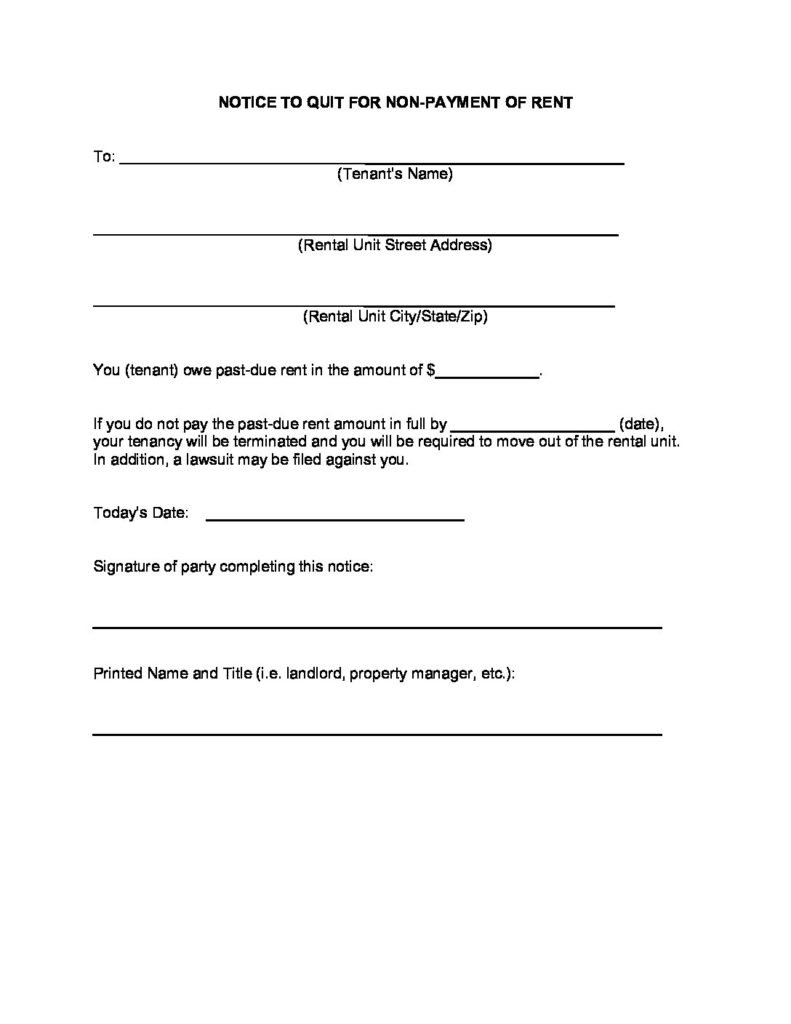Eviction Notice Template Kentucky