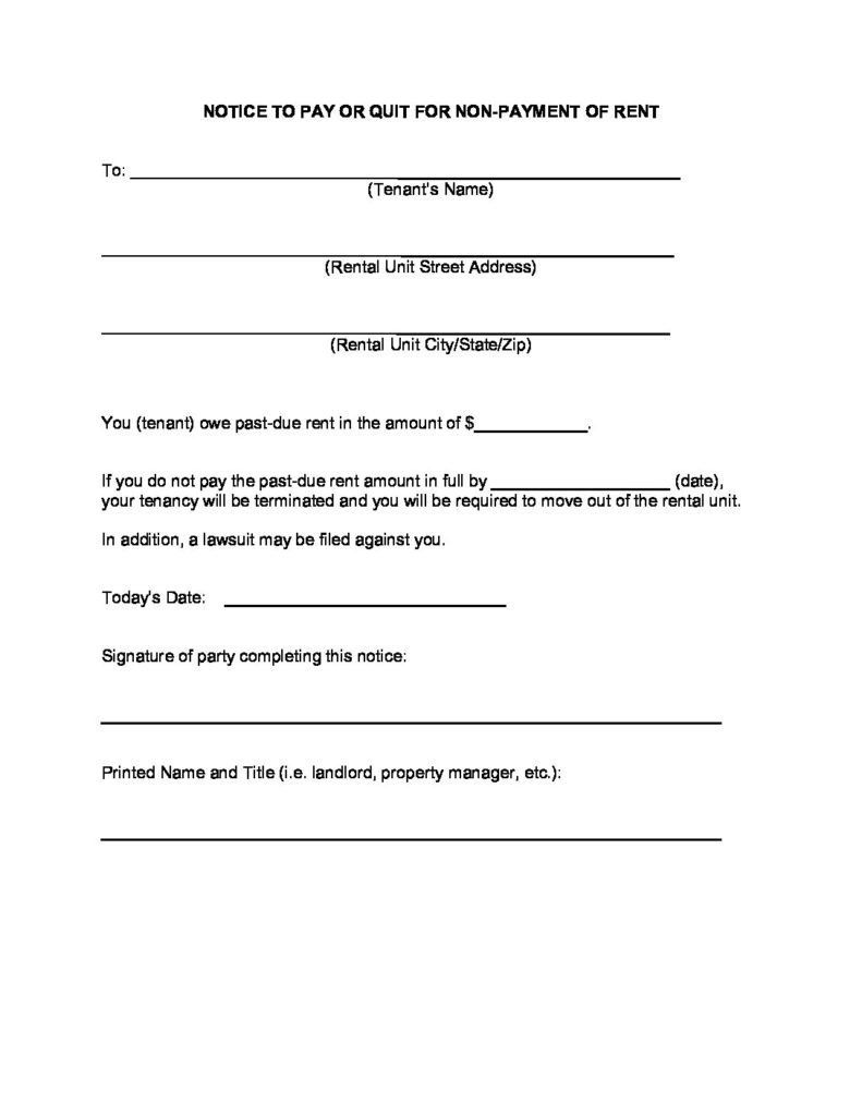 Free North Carolina Eviction Notice Forms 2021 Pdf Template Free 